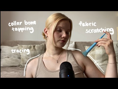 ASMR Body Triggers (collarbone tapping, shirt scratching, hand sounds ...