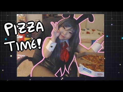 asmr - pov ♡ bunny girl senpai eats your pizza