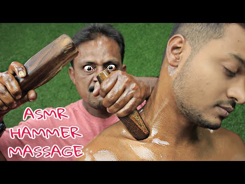 ASMR Wooden Hammer Massage With Oil | Head And Shoulder Massage With ...