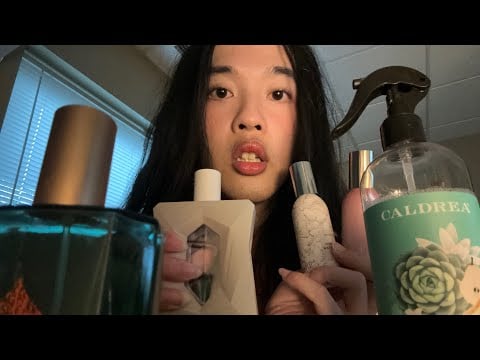 ASMR perfume tapping 🌸 (ft. liquid sounds)