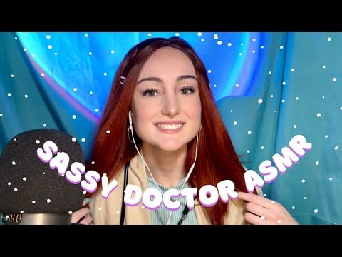 ASMR 🩺 Sassy Receptionist is Your Doctor! (personal attention, medical exam, tapping, gum chewing)