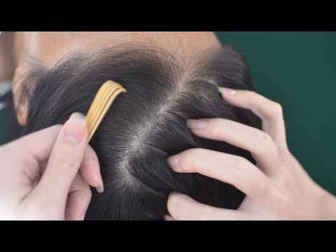 ASMR Sounds Of Scalp Scratching With Wooden Tools, Hair Parting, Hair Tingling For Relaxation
