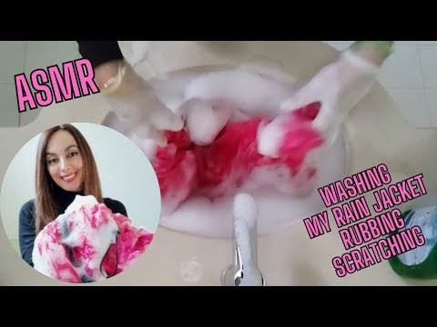 ASMR WASHING MY FLUFFY RAIN JACKET WITH DISH SOAP - FOAM SOUNDS ...
