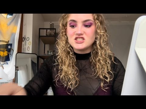 ASMR halloween makeup tutorial grwm to go to SALEM! (while my boyfriend ...
