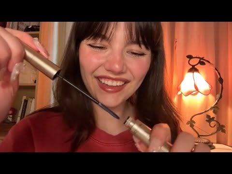 ASMR Doing Your Makeup 💜 (soft spoken with tapping and counting)