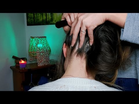 ASMR Scalp Massage and Hair Play | Scratching, Brushing,Combing, Braiding, Pulling | Soft Whispers