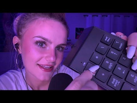 asmr clicky mouth sounds, typing + tapping