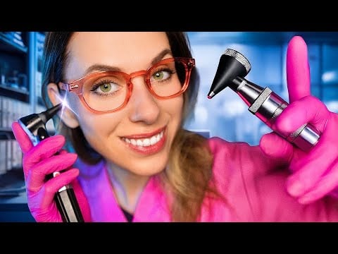 ASMR Ear Exam & Deep Ear Cleaning - Otoscope, Fizzy Drops, Picking, Brushing, Gloves. Long & Tingly!
