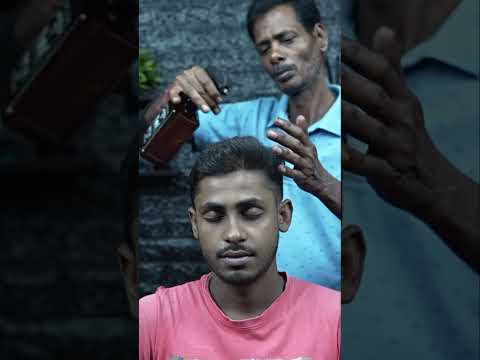 Neck Cracking ASMR Head Massage By Old School Uncle Barber #shorts
