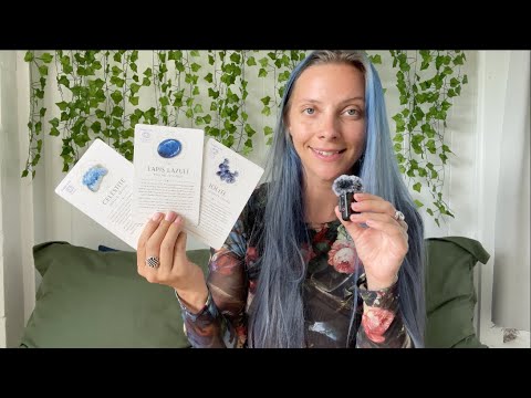 soft spoken asmr guided chakra crystal reading ( 💙 )