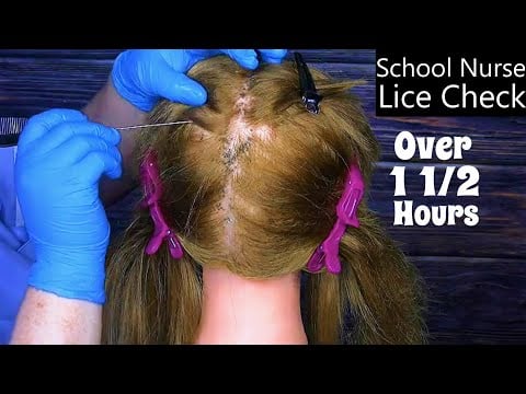 ASMR School Nurse Lice Check Compilation (Lice Treatment, Lice Removal ...