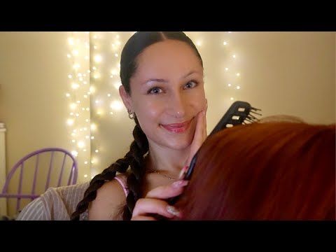 ASMR - sweet popular girl plays with your hair #wlw