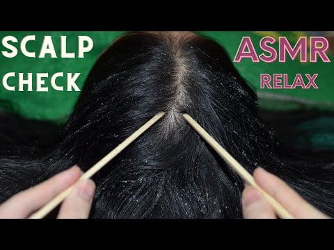 ASMR Relaxing Scalp Check With Chopsticks ( Scalp Scratching, Head Scratch ) For Sleep