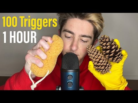 ASMR 100 Triggers in 1 HOUR | 100k Special