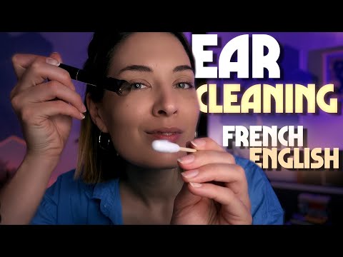 ASMR Ear Cleaning 🔊 Binaural Soft Spoken EN + FR | Sleep Tingles 💤 (18m)