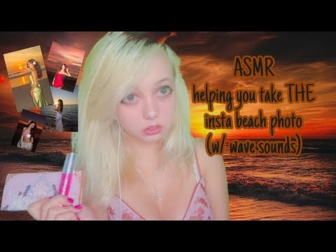 ASMR helping you get THE insta beach photo🌅🏖️ (w/ wave sounds)