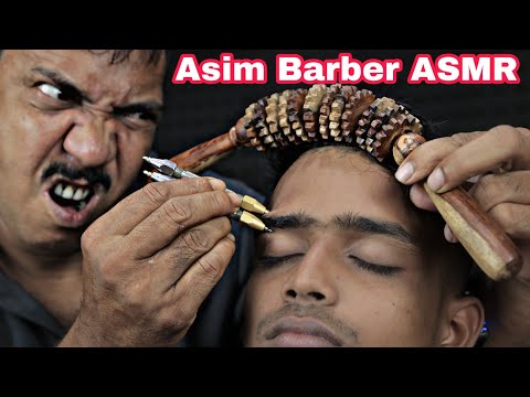 Asim Barber Pin Pen Therapy And Hair Crack Head Massage With Neck Crack ...