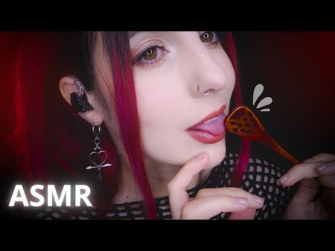 ASMR Mouth Sounds with a Honey Spoon🍴