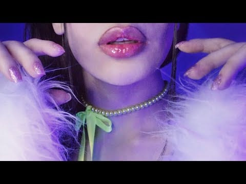 ASMR Ear Blowing & Fluffy Mic Touching | Ocean sounds for sleep