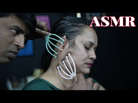 ASMR Rolling Comb Head And Neck Massage | Female Neck Cracking ...