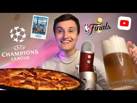 ASMR Pizza & Beer Eating Mukbang 🍕🍺 (whisper ramble about EVERYTHING)