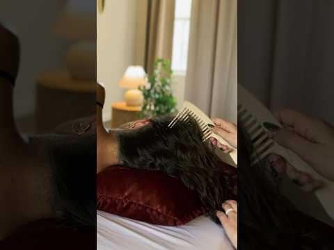 ASMR scalp scratch with a wide tooth pick #hairplay