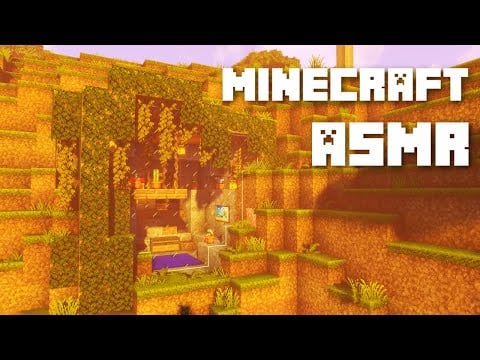 Minecraft ASMR | Building a Secret Cliffside Base 🤫 | Minecraft music 🎵