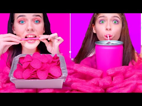 ASMR Candy Race Challenge: Pink vs Blue with Eyes Closed! 🍬👀 Best ...