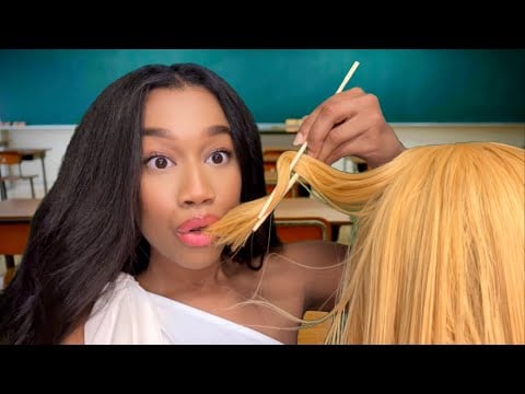 ASMR Girl In The Back Of The Class Eats Your Hair (Your In Summer ...