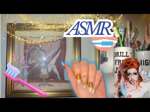 Tapping on my Dentist Drag Queen Roommate’s stuff | long nails asmr 💅🏻