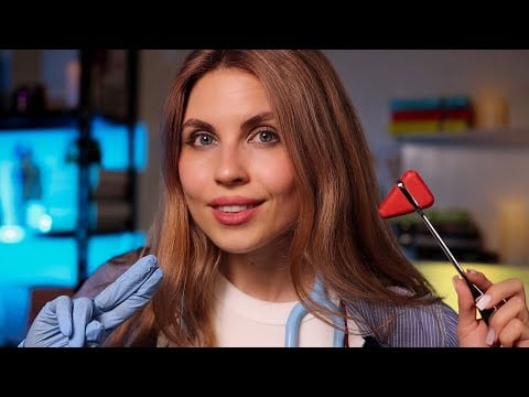 ASMR Medical Student Practices CRANIAL NERVE EXAM On You (You Can Close Your Eyes)