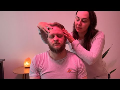 ASMR / Indian Head Massage Techniques on a Real Person / Soft Spoken
