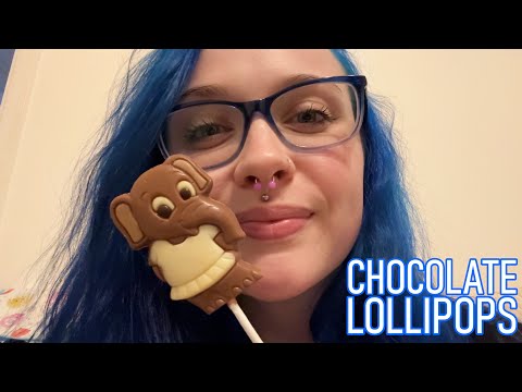 ASMR Eating Chocolate Animal Lollipops 🐘🐼