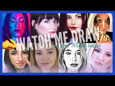 ASMR 🎧SPEED DRAWING ASMRtists GIBI ASMR Darling Goodnight Moon Creative ...