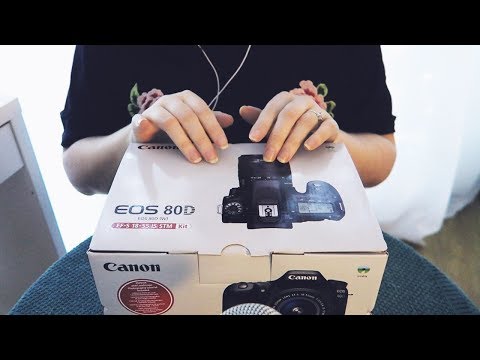 ASMR Unboxing The Canon EOS 80D!! NEW CAMERA!
