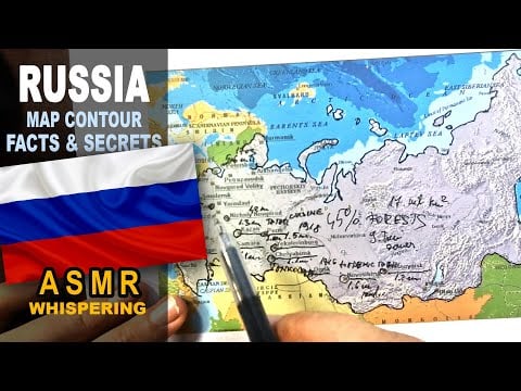ASMR: Map of RUSSIA tracing with facts | Main CITIES less known facts ...