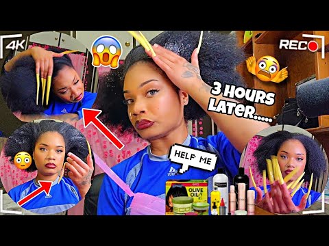 ASMR ~ Ghetto Edward Scissor Hands Doing Hair At 5am | NO TALKING