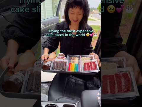 Trying the most expensive cake slices… #cake #dessert #shorts