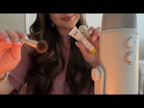 ASMR | doing your glowy spring makeup 🌷🍃💌