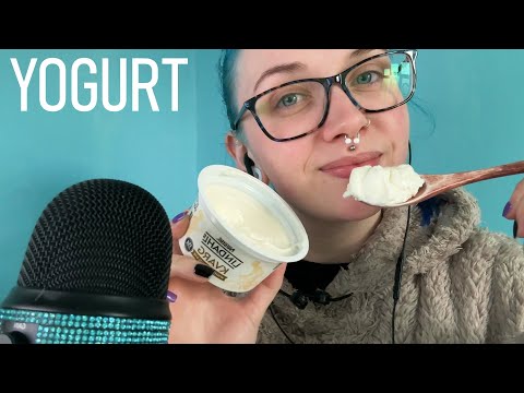 ASMR Eating White Chocolate Flavored Yogurt