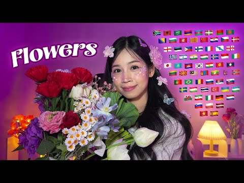ASMR Flower Names in 68 Different Languages 🌷🌻🪷 12 Flower Names for ...